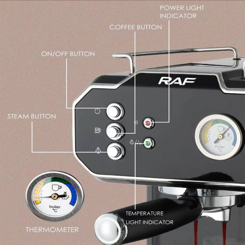 Automatic Coffee Machine commercial espresso 1.5L 850W RAF R-104